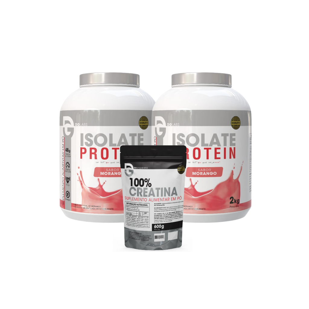 Kit 2x Isolate Protein 2kg + Creatina 600g - DG Labs | Shopee Brasil