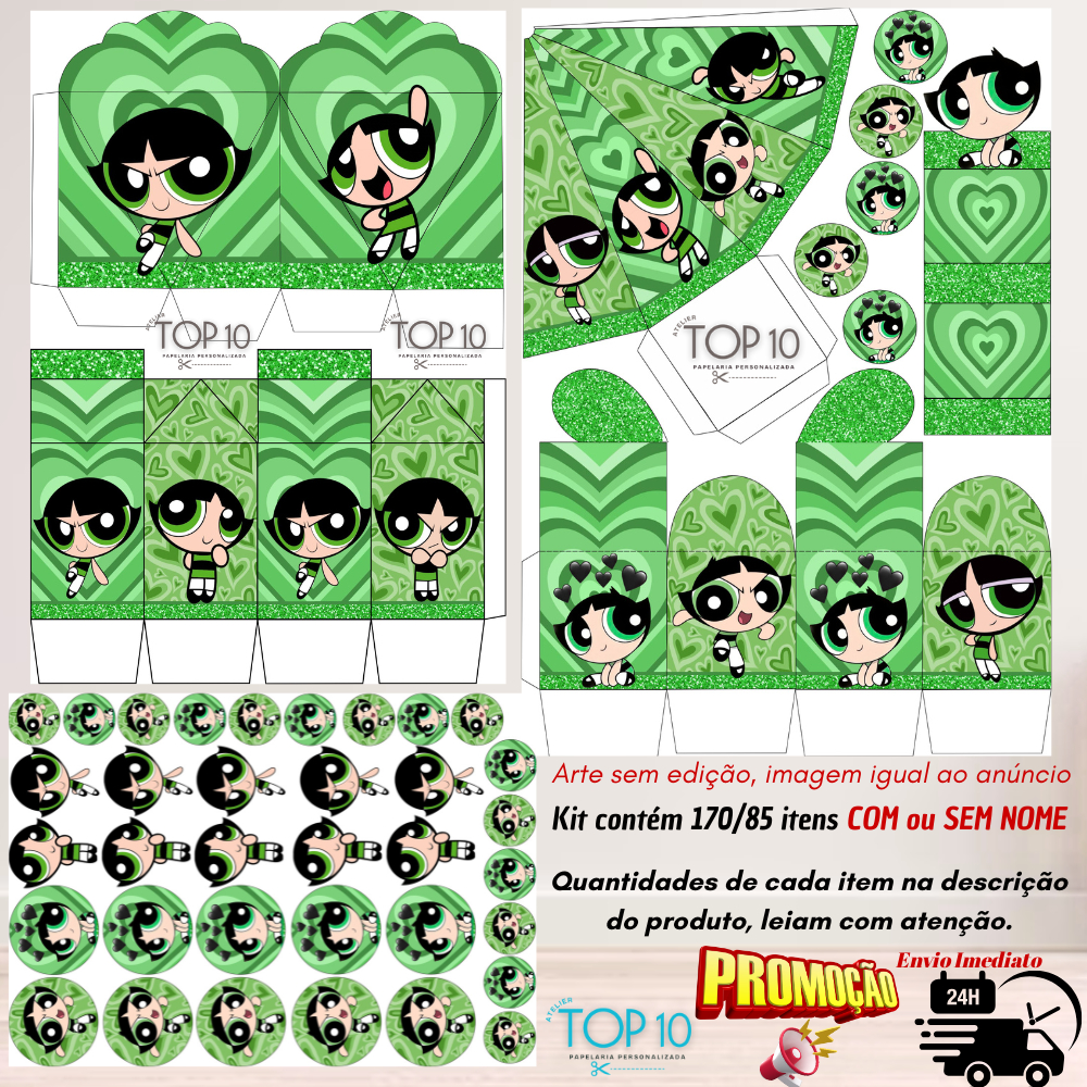 Kit de Lembrancinhas Personalizadas com 170/85 itens TEMA: DOCINHO ...