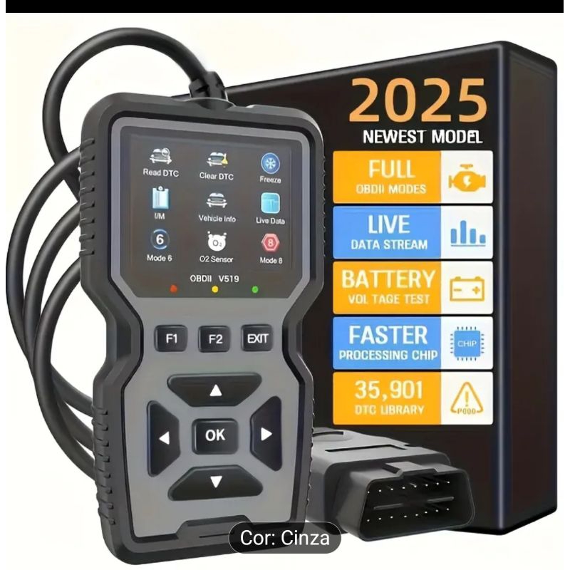 Scanner Obd2 Automotivo V519 Raster para carros a partir de 2005 ...