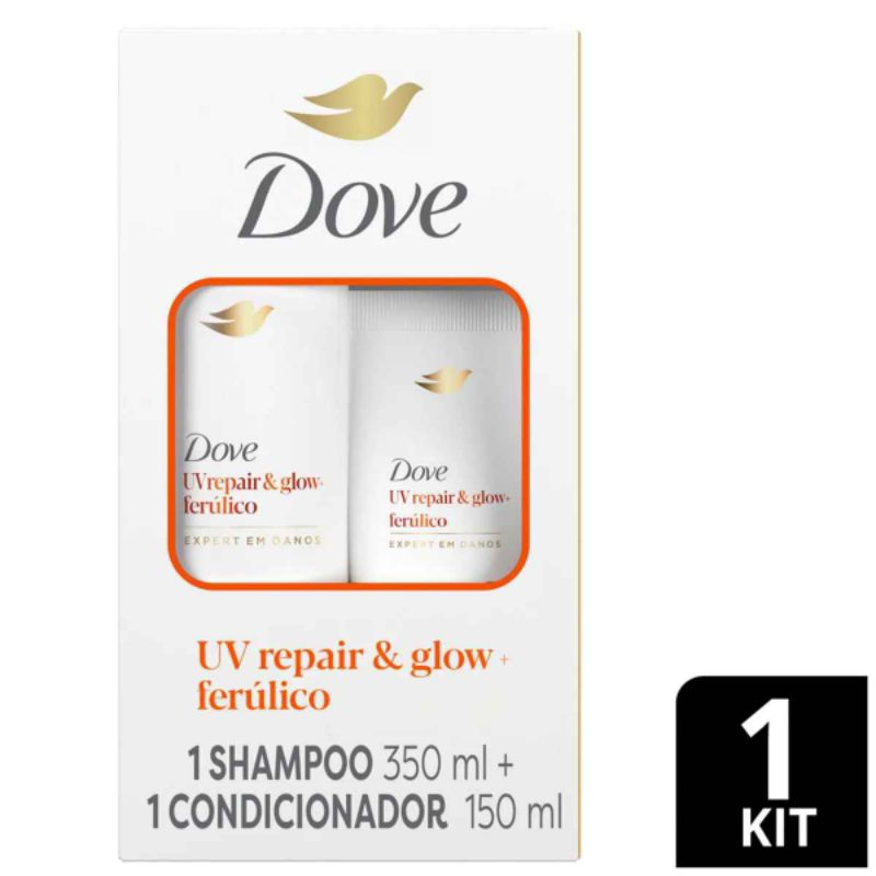 kit shampoo e condicionador Dove UV Repair & Glow SHAMPOO 350 ML ...