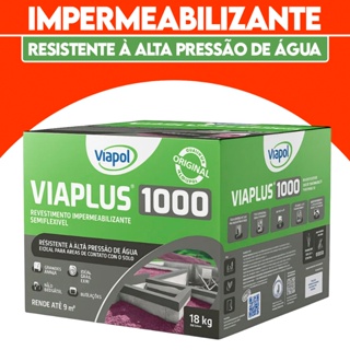 Impermeabilizante para Áreas Molhadas e Pressão d’Água - Viaplus 1000 - Argamassa Flexível Cinza ...