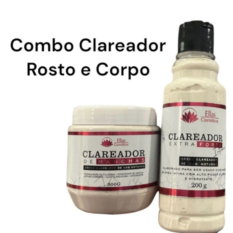 Combo Kit Clareador Potente Natural Extra Forte Ellas Cosméticos ...