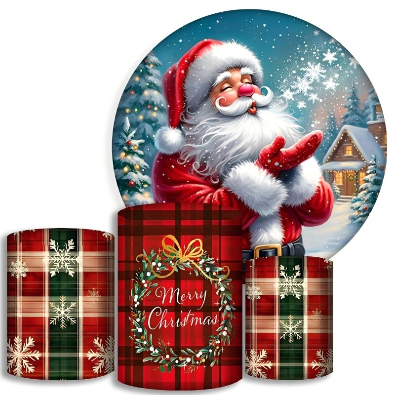Capas Para Cilindros + Painel - Feliz Natal / Papai Noel - Kit ...