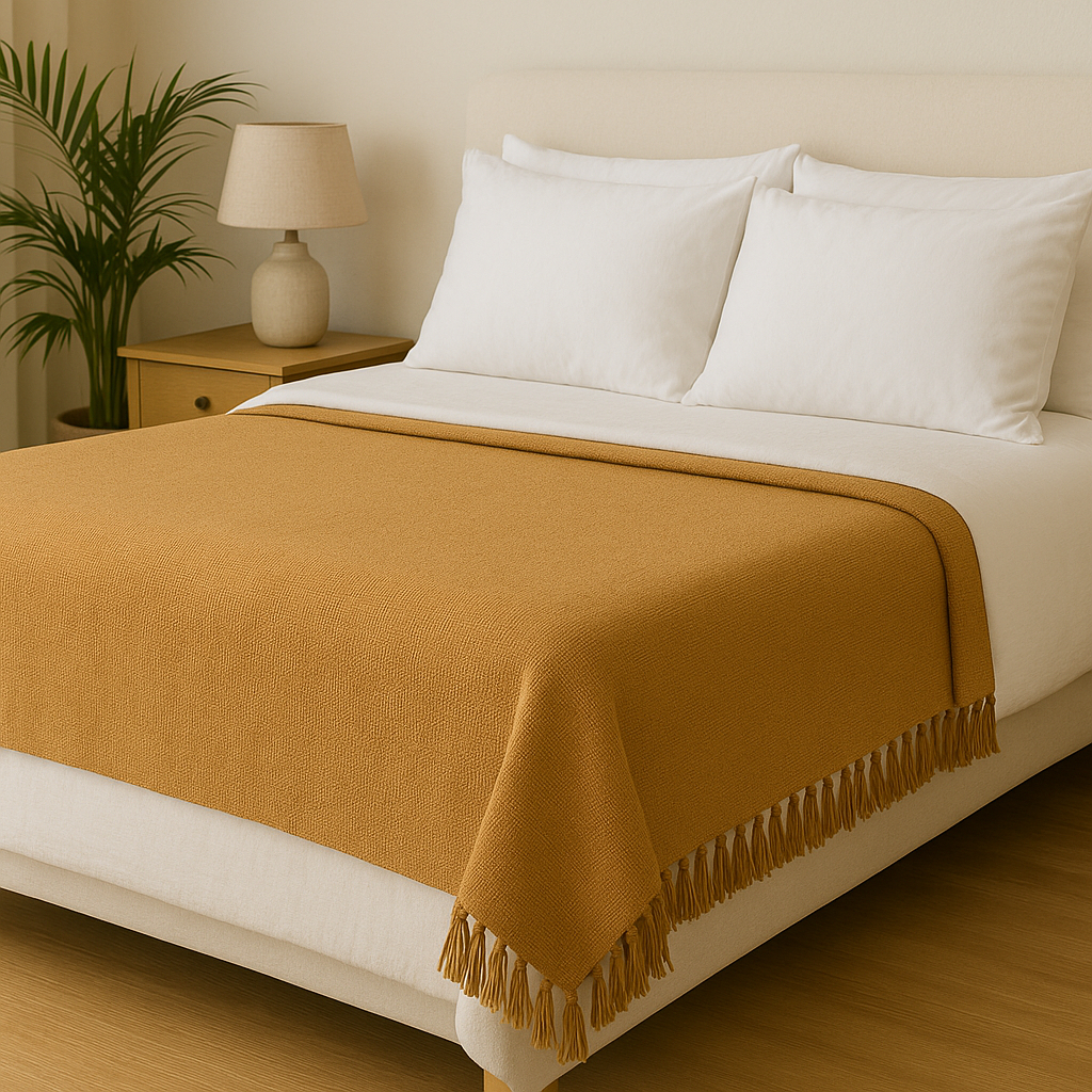 Manta Para Sofá e Cama 2,20m x 1,80m – 100% Algodão – Artesanal – Toque ...