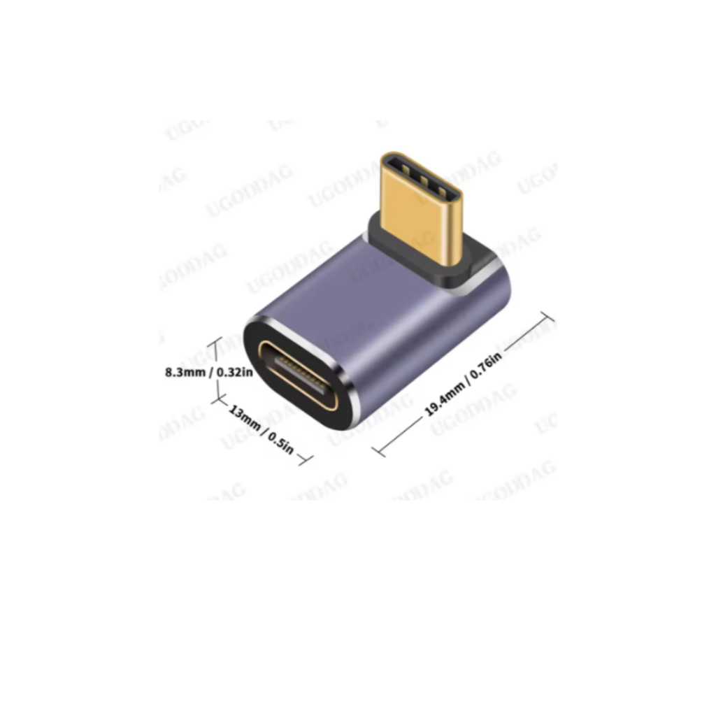 USB tipo C macho para fêmea adaptador para cima angular 90 graus ...