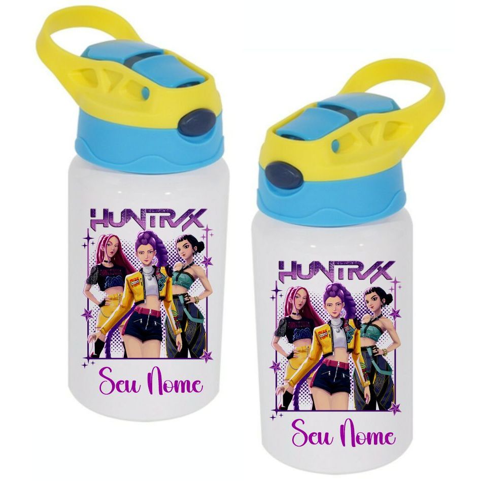 Squeeze Garrafinha Infantil Escolar Personalizada Guerreiras do K-pop ...