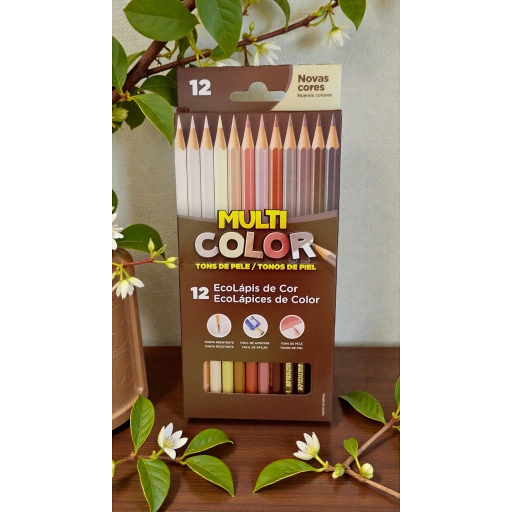 Lapis de Cor Tons de Pele – 12 Cores – Multi Color – Lápis de Colorir ...