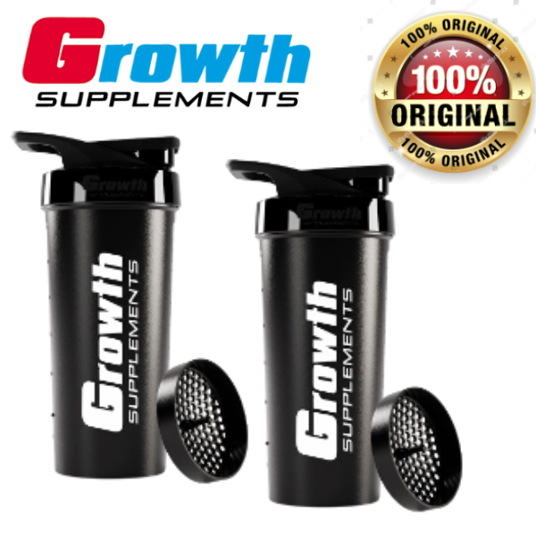 Kit 2 Coqueteleiras Originais Growth Supplements Garrafa Shaker Squeeze ...