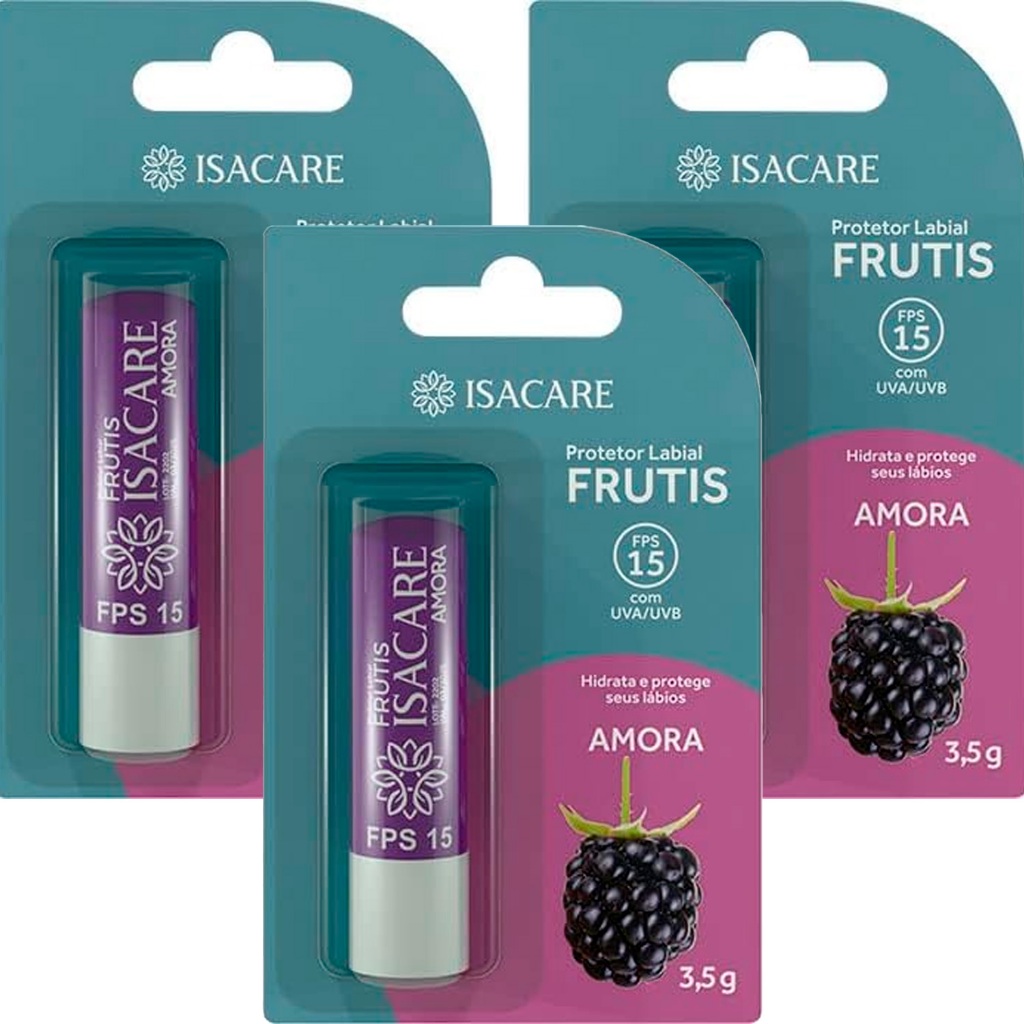 Isacare Protetor Labial Frutis Fps15 Amora 3,5g | Shopee Brasil