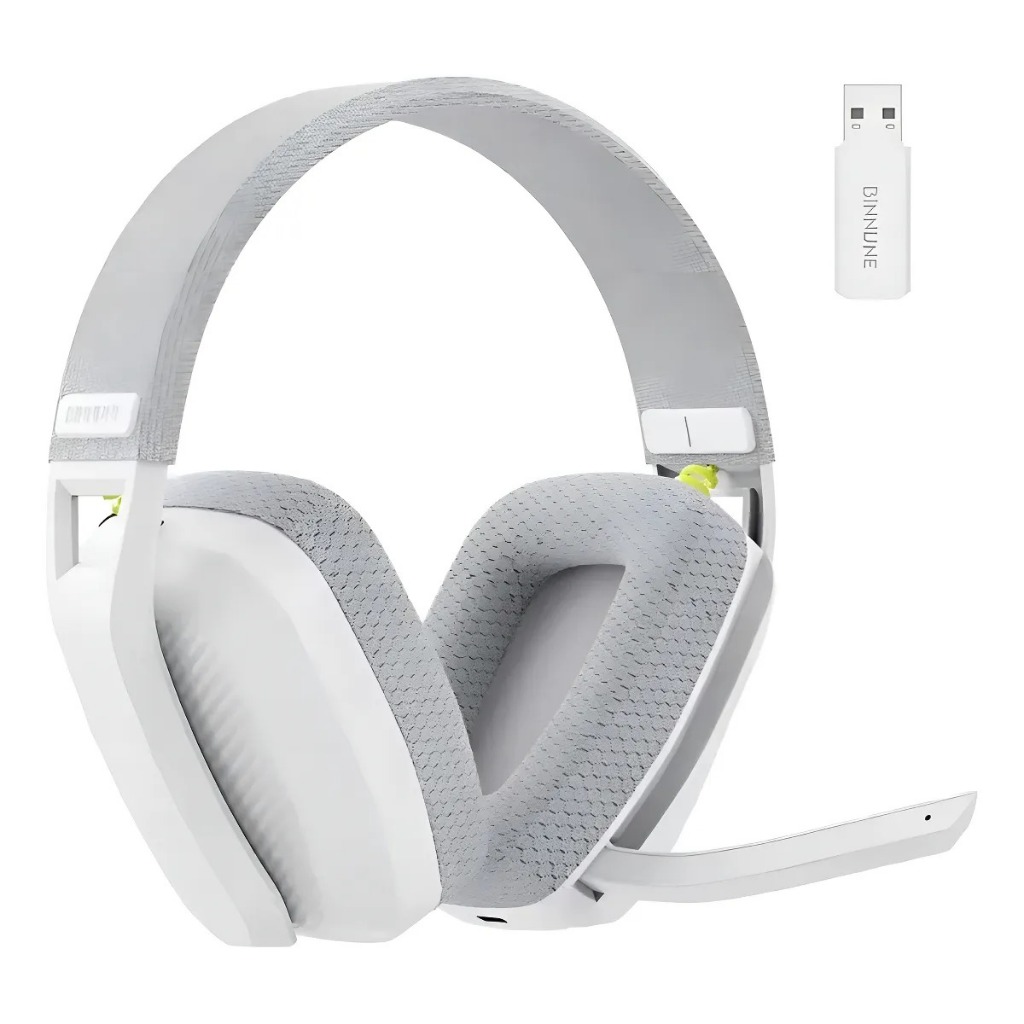 Headset Gamer Binnune Bw06 S/ Fio 2.4ghz Bluetooth Pc Ps5 Cor Branco ...