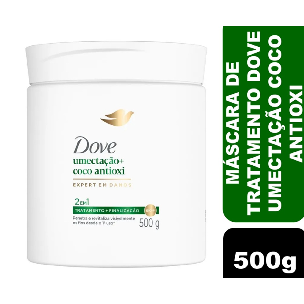 Máscara de Tratamento Dove 2 em 1 Umectação Coco Antioxi 500g | Shopee ...
