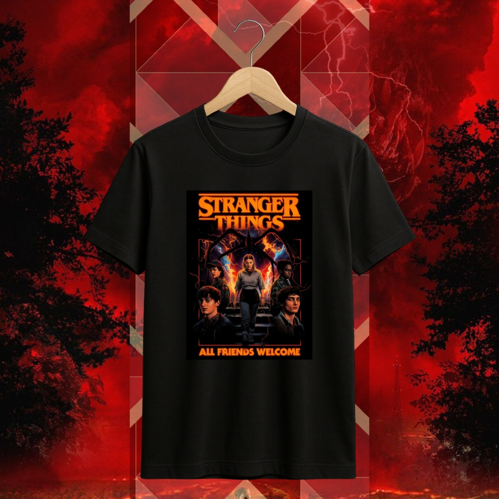 Camiseta Stranger – All Friends Welcome | Shopee Brasil