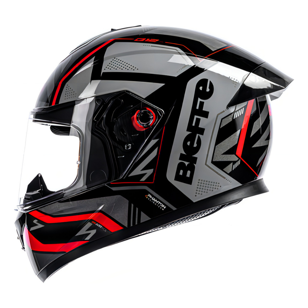 Capacete Bieffe B12 Phanton Esportivo Preto Moto Aerofolio Cor Preto ...
