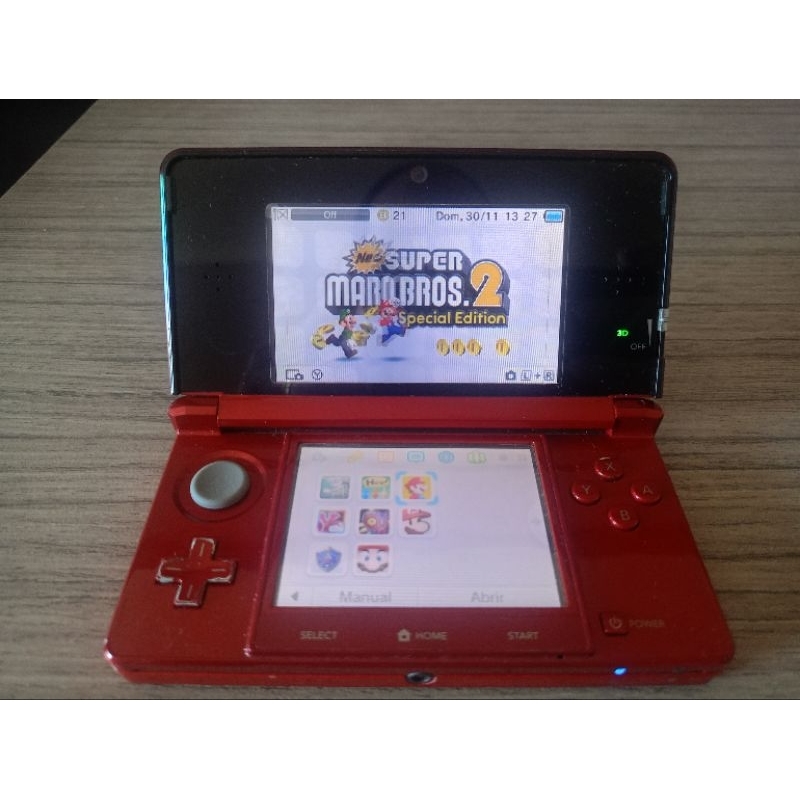 Nintendo 3DS Flame Red Completo (Manuais e Case) | Shopee Brasil