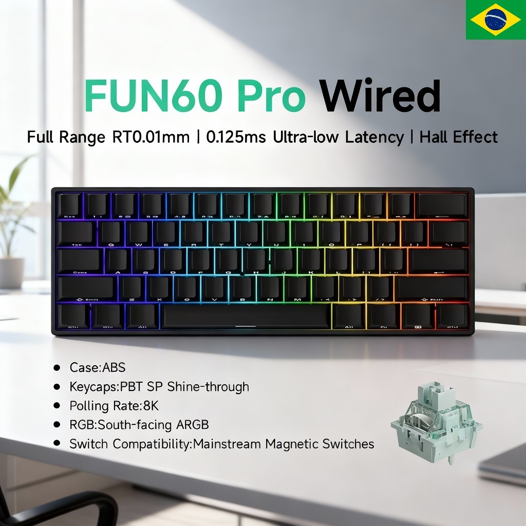 Teclado Gamer Akko MonsGeek FUN60 PRO 8000Hz ,Switch Magnético, RGB ...