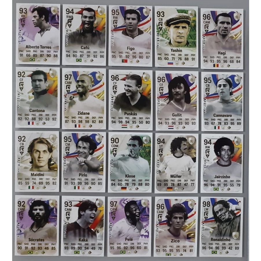 Lote Com 60 Cards Fifa Icons - Pelé,, Zico, Ronaldinho, Sócrates ...