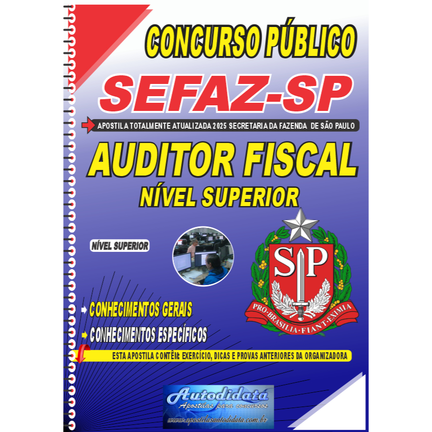 Apostila impressa concurso da SEFAZ-SP 2025 - Auditor Fiscal da Receita ...