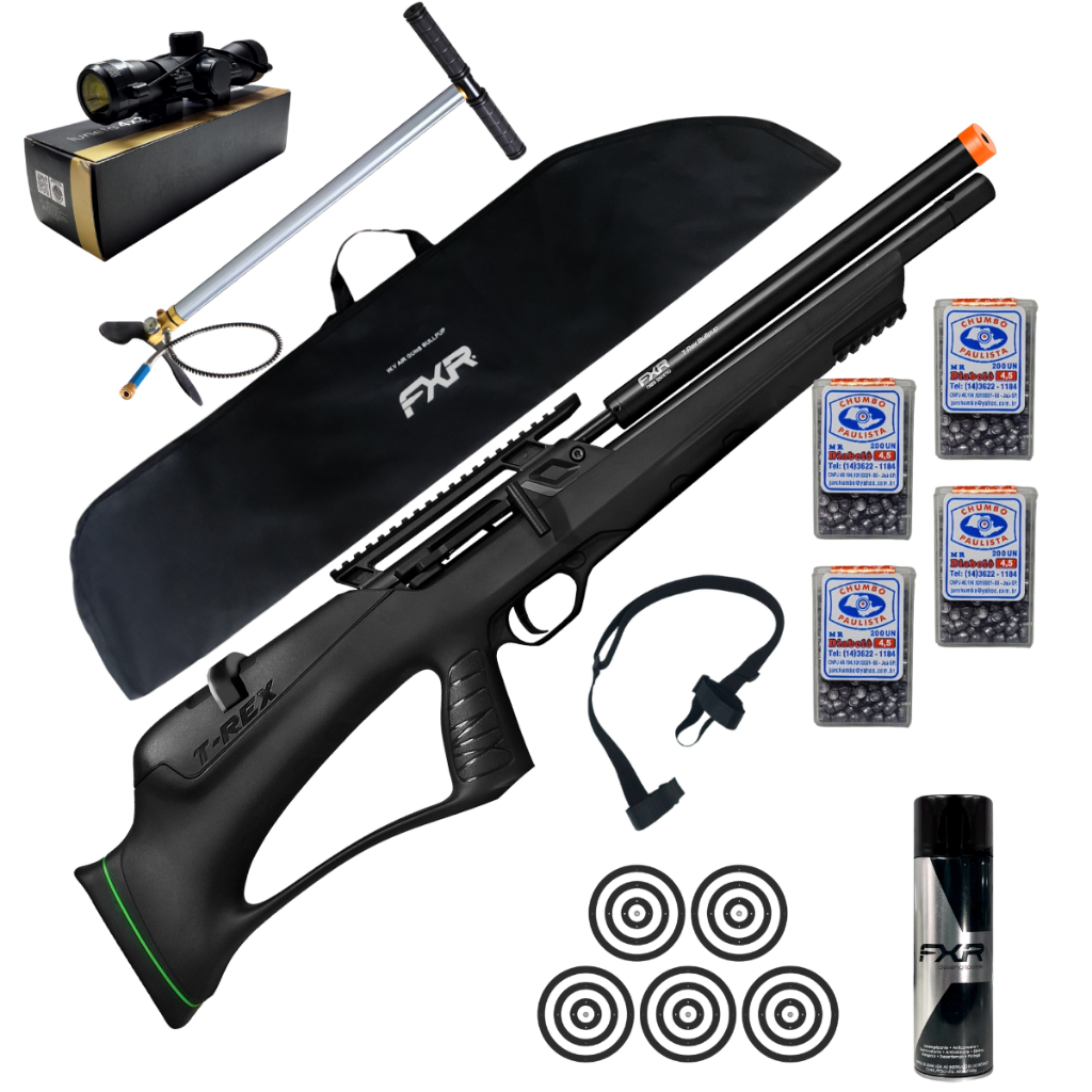 Carabina (FXR) Artemis T-Rex Bullpup PCP 4,5mm + Escolha seu kit ...
