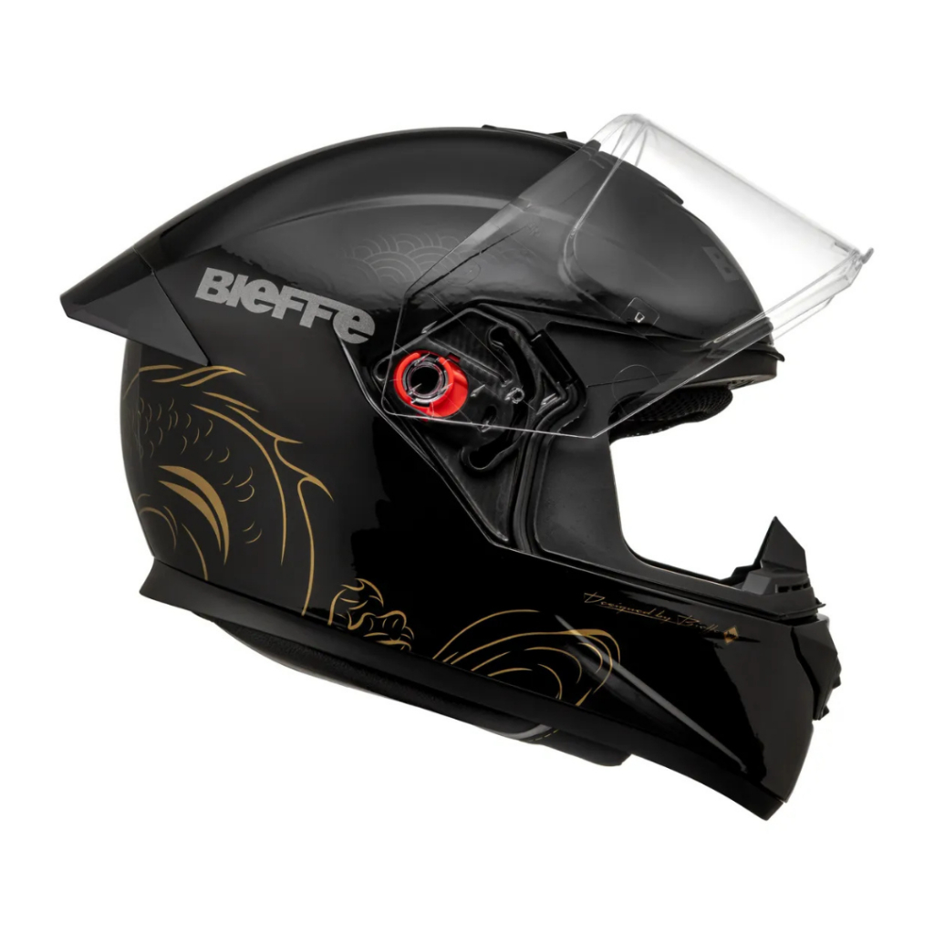 Capacete B-12 Imperium Preto e Dourado ~ Bieffe | Shopee Brasil