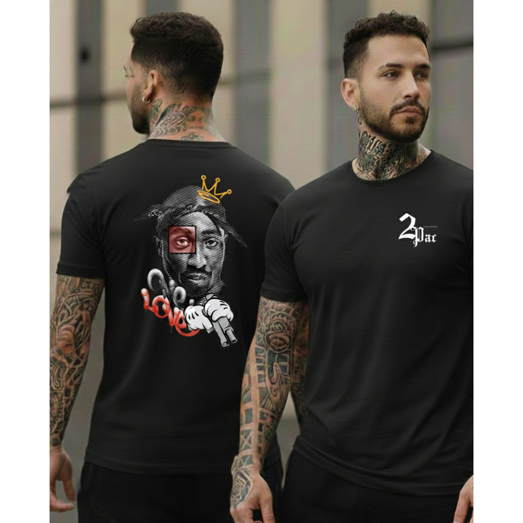 Camiseta Rapper 2Pac 100% Algodão Tupac Shakur Oversized Streetwear Hip ...