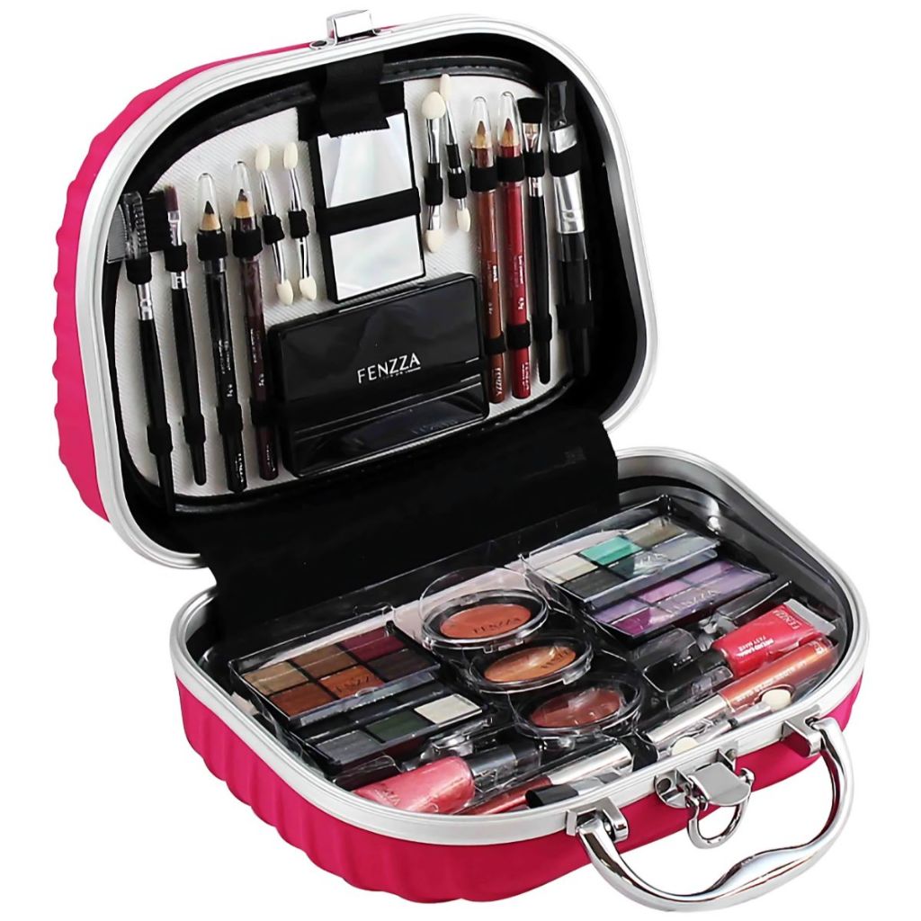 Maleta de Maquiagem Profissional Rosa Completa - Fenzza | Shopee Brasil