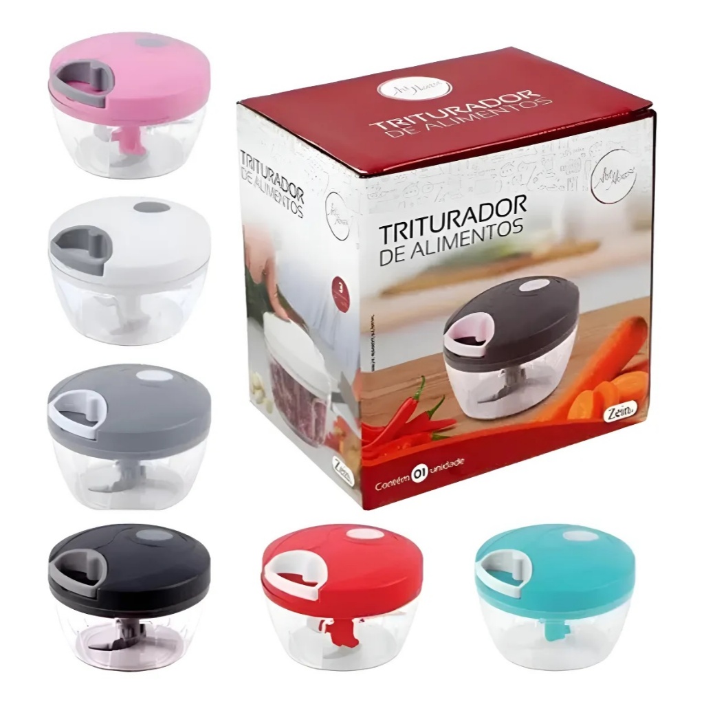 Triturador de Alimento Manual Utensílio Cozinha - Azul | Shopee Brasil