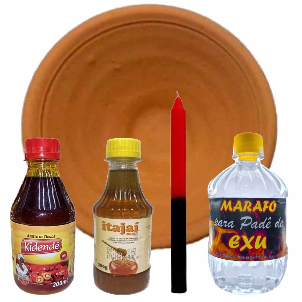 Pade de Exú para Oferenda Completa - Alguidar 25cm, Marafo de exu, Mel ...