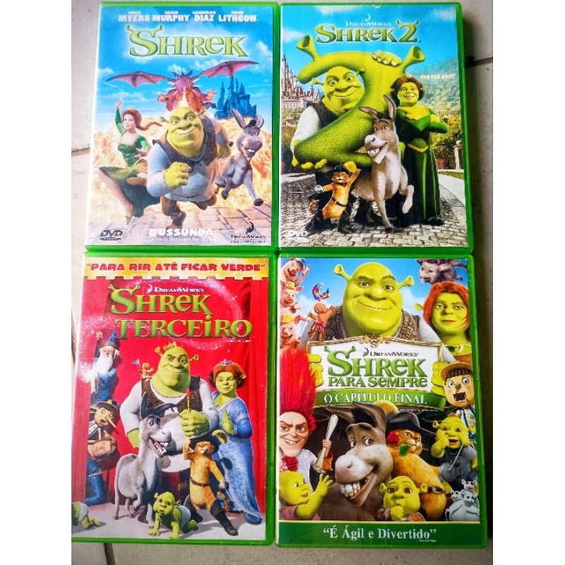 Quadrilogia 4 filmes Shrek originais zero | Shopee Brasil