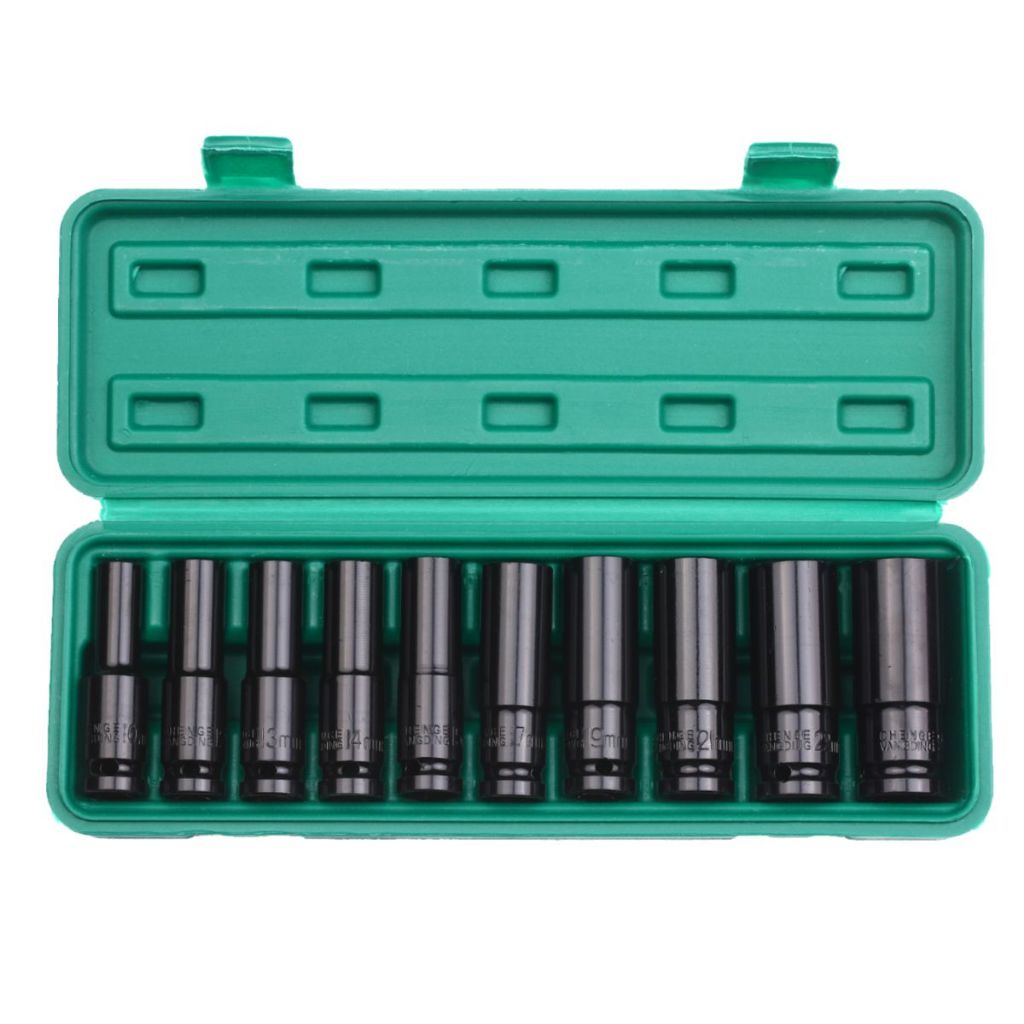 Kit Jogo Soquete De Longo Impacto 1/2 Pol Sextavado 10 Pçs | Shopee Brasil