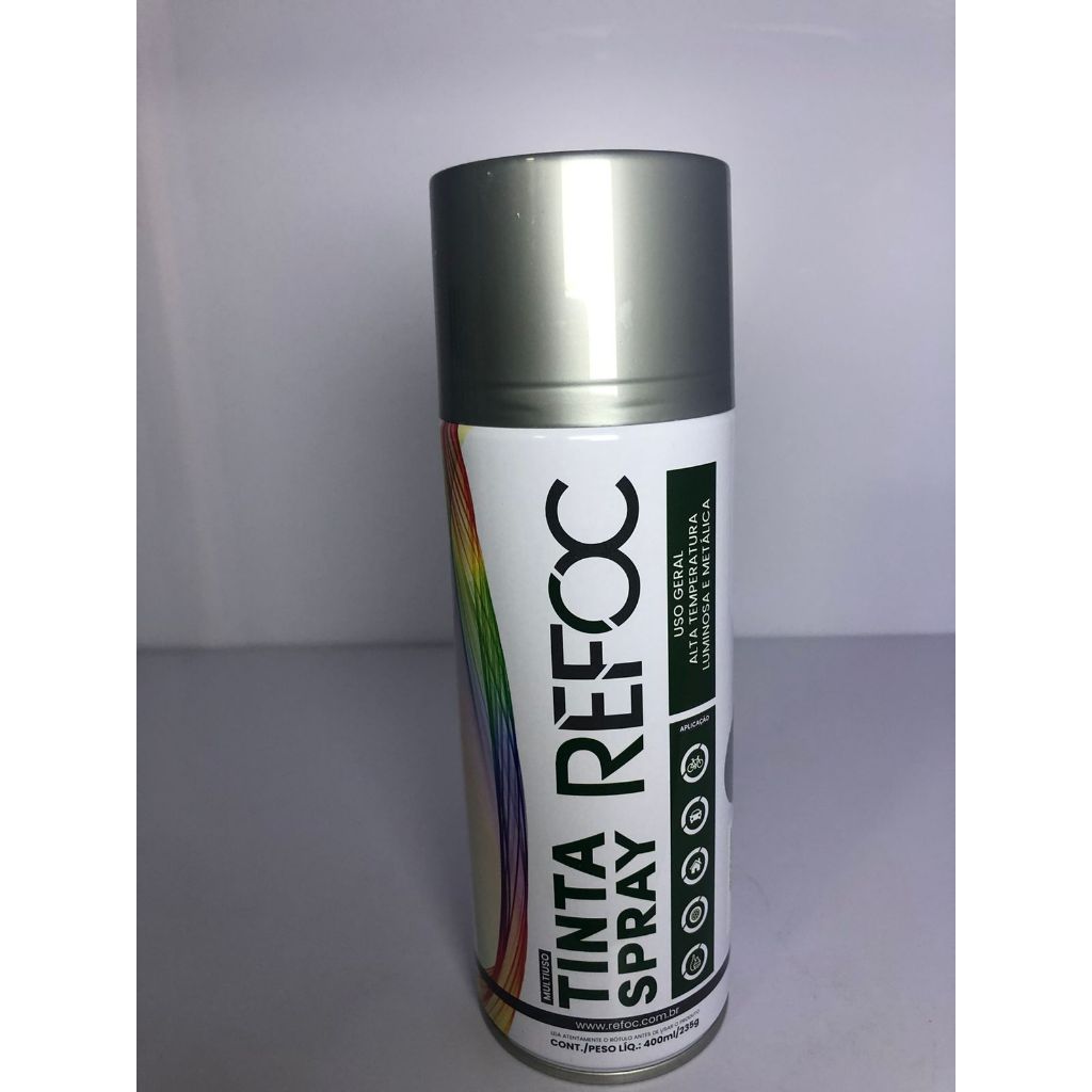 Spray Tinta Refoc 400ML Cor Aluminio Multiuso | Shopee Brasil