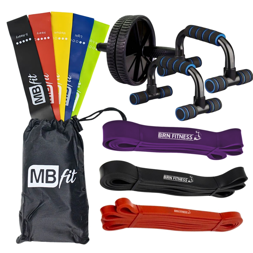 Kit 10Pcs Ginástica 5x Elástico Mini Band Theraband + 3x Extensor ...