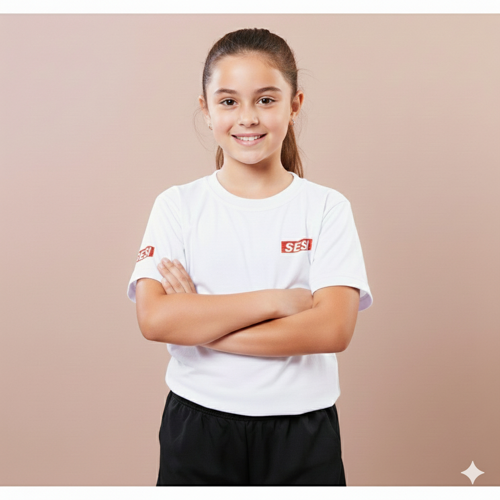 Camiseta Uniforme escolar Sesi infantil e adulto unissex 100% Algodão ...