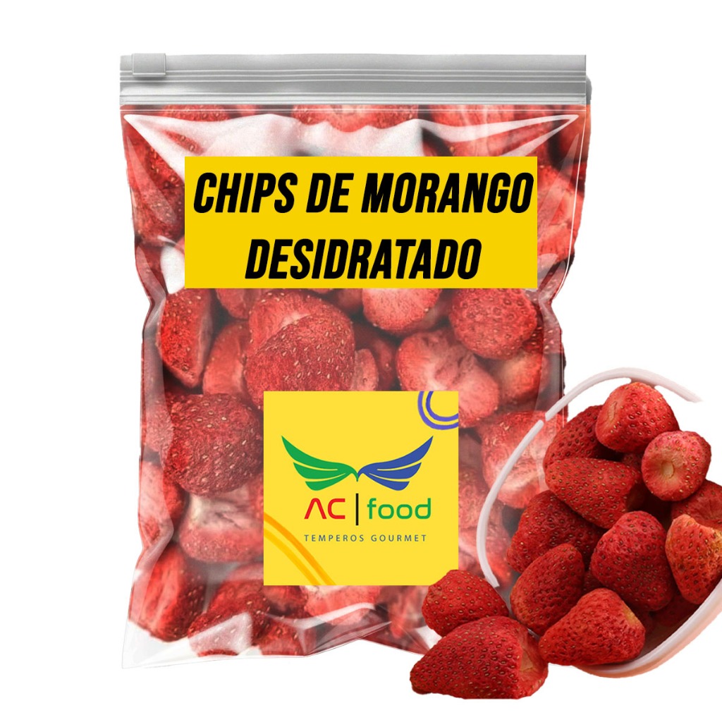 Chips de Morango Liofilizado Crocante (Morango Desidratado) 500g ...