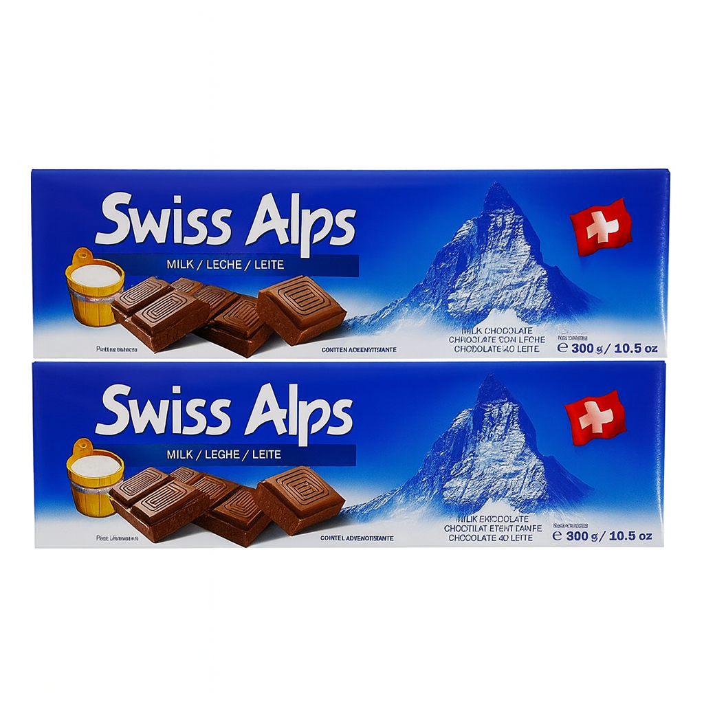 Kit 2 Barras Chocolate ao Leite Swiss Alps 300g – Tablete Premium ...