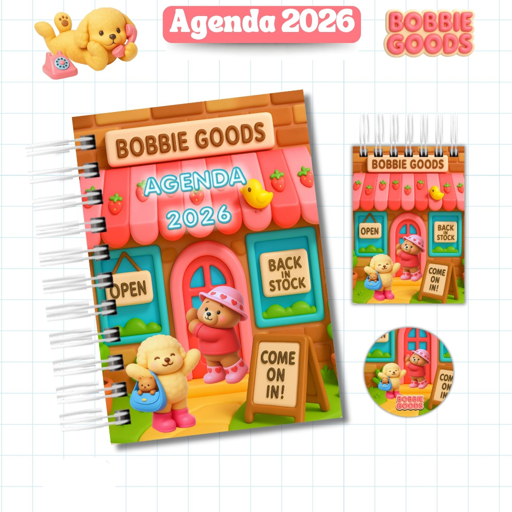 Agenda Bobbie Goods 2026 + Bloquinho CAPA DURA tamanho A5 | Shopee Brasil