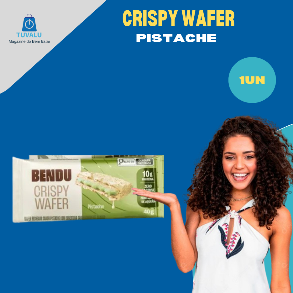 Crispy Wafer Bendu 40g de Proteína – Sabor Pistache | Shopee Brasil