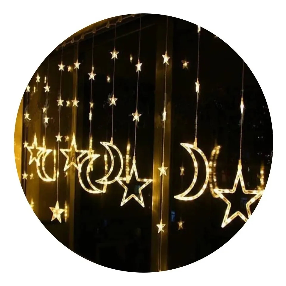 PISCA PISCA CORTINA ESTRELA E LUA 2 METROS 110V | Shopee Brasil
