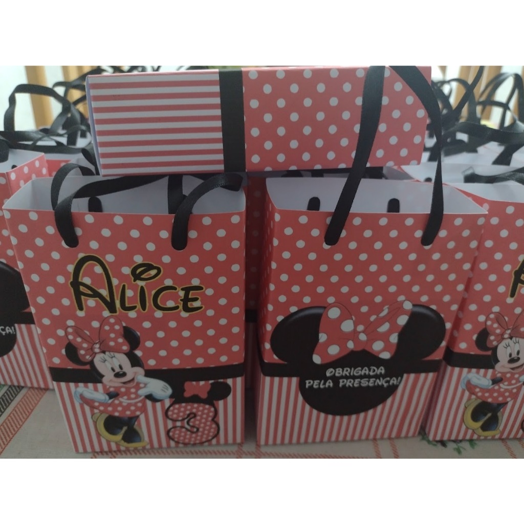 Sacolinha Personalizada Minnie Vermelha Minie Vermelha festa infantil ...