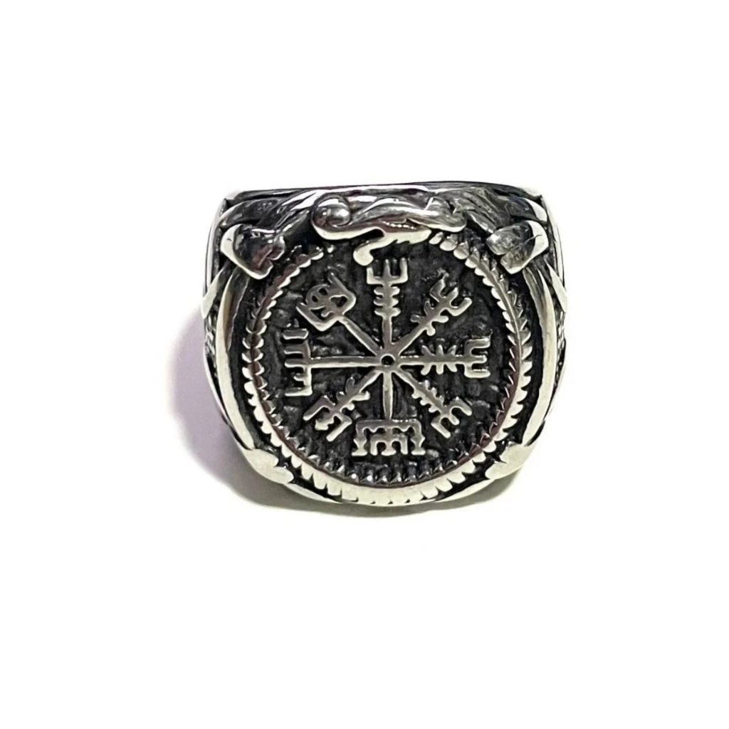 Anel Bússola Ouroboros Viking Nórdicos Vegvisir Aço Inox | Shopee Brasil