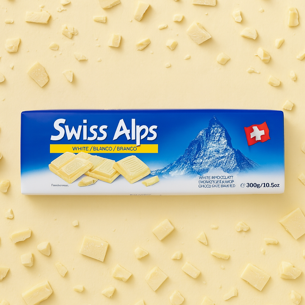 Tablete Chocolate Branco Swiss Alps 300g – White Premium Importado ...