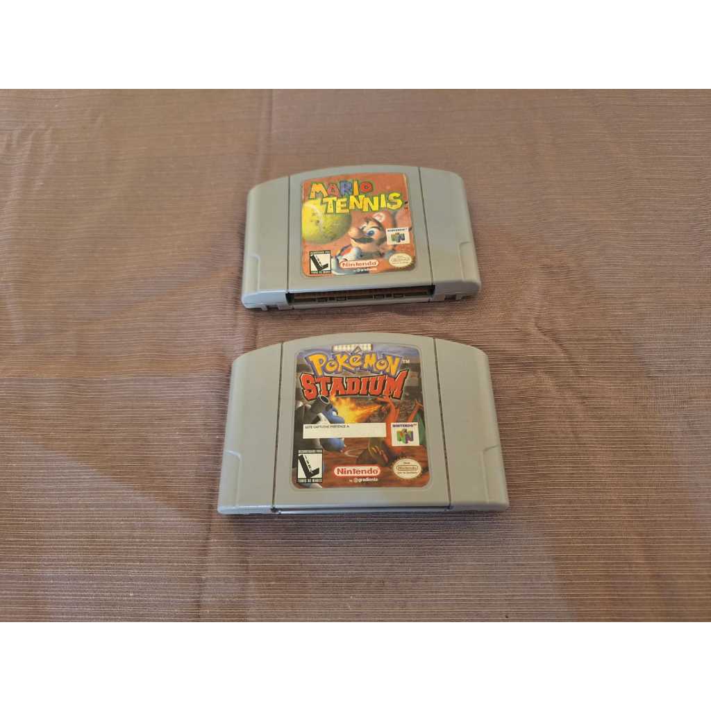 2 jogos nintendo 64 originais Mario tennis e pokemon stadium | Shopee ...