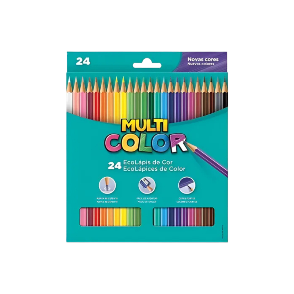 Lápis de Cor Multicolor Faber Castell 24 Cores 1/2/3 Unidades | Shopee ...