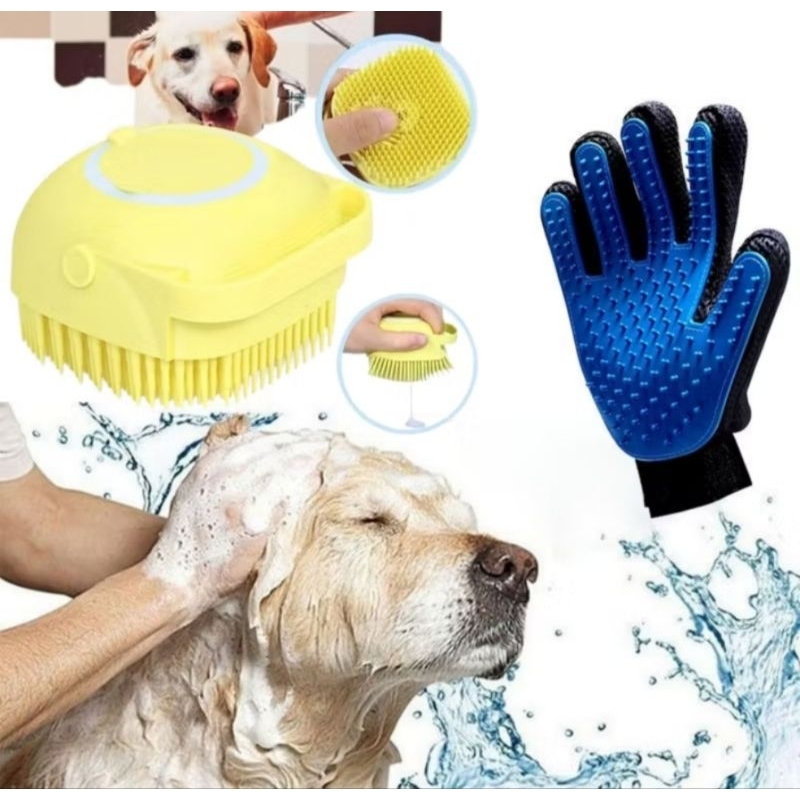 Kit Cuidados Pet Luva Tira Pelos Nano + Escova lava Pet Silicone ...