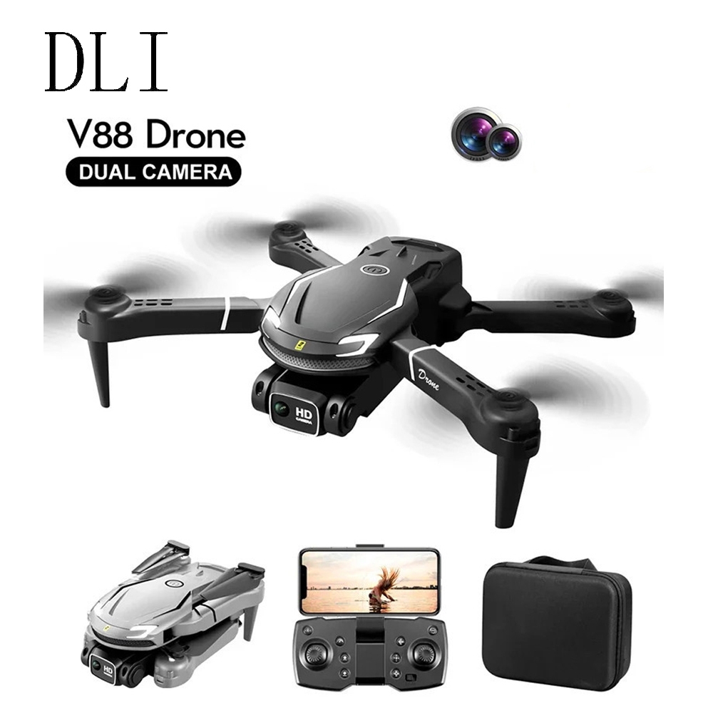 DLI 2.4G Drone V88 Profissional Dupla Camera WIFI FPV 360°Virar Altura ...
