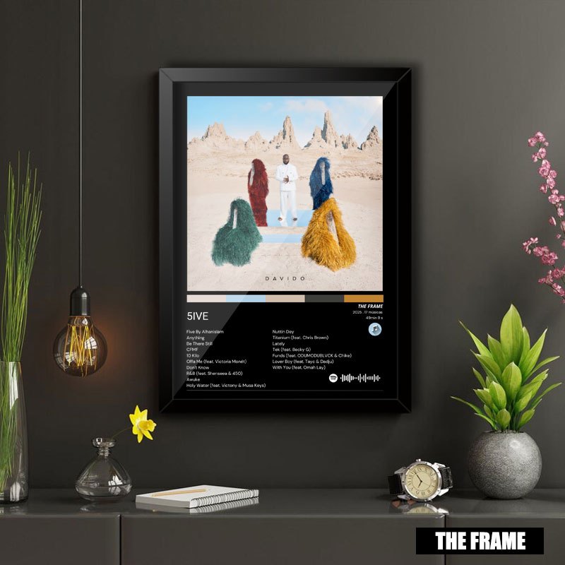 Quadro Decorativo A4/A3 Spotify Davido Album 5IVE | Shopee Brasil
