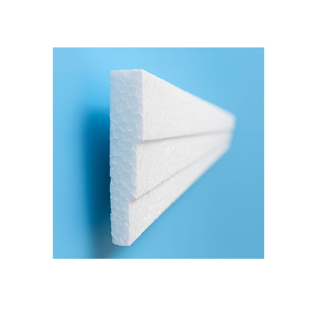 Moldura de Isopor para teto (EPS) modelo "Escadinha" 8x1,5 cm (kit 10 ...