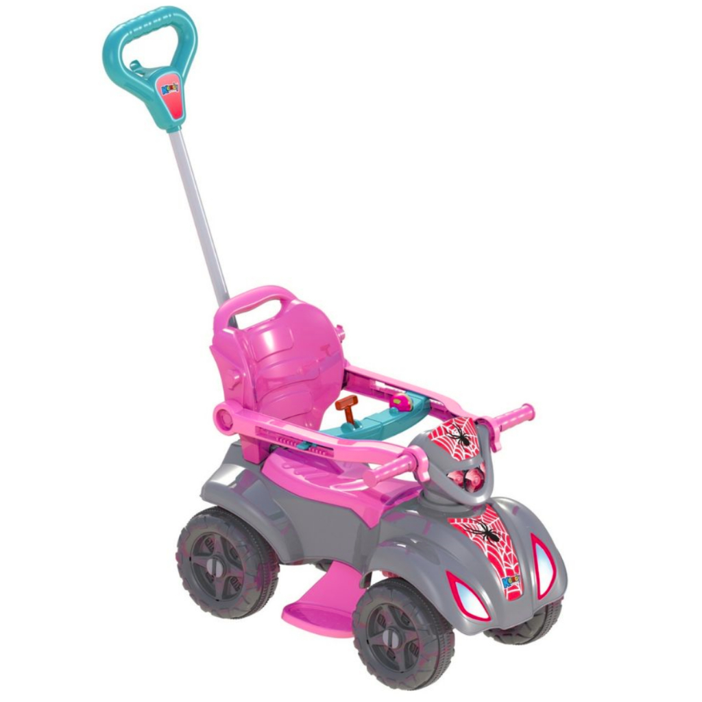 Quadriciclo Infantil Menina Rosa- Baby Spider Dog Azul Com Apoio ...