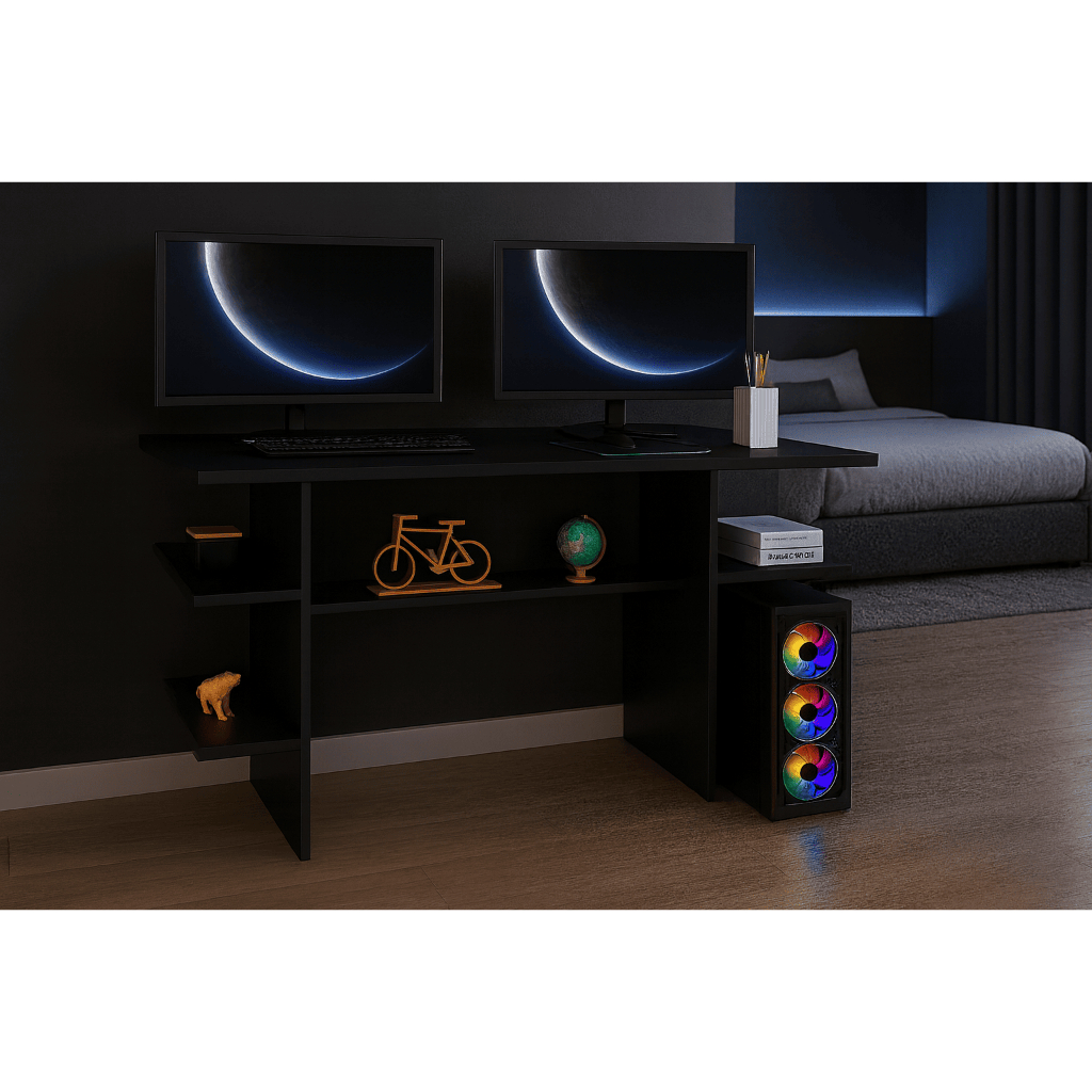 Mesa Gamer Preta Para Setup Gamer Completo | Shopee Brasil