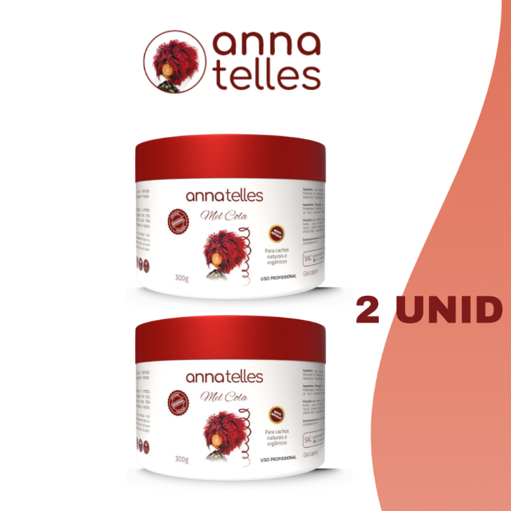 2 unidades 300g Mel Cola Anna Telles Definidor de cachos cabelo ...