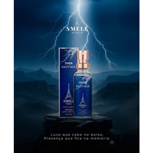 PERFUME MASCULINO- THOR SAUVAGE /SMELL PARIS -15ml -12h à 24h de ...